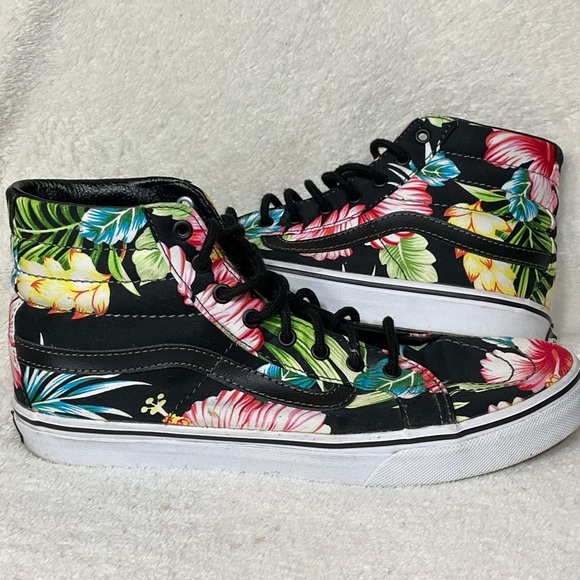 Vans | Shoes | Vans Tropical Hawaiian Floral Hightop Skateboard ...